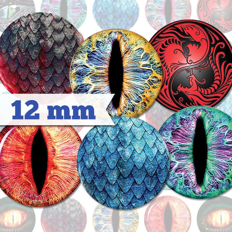 Dragon Eyes / Scales 12 mm Printable Circles INSTANT | Etsy