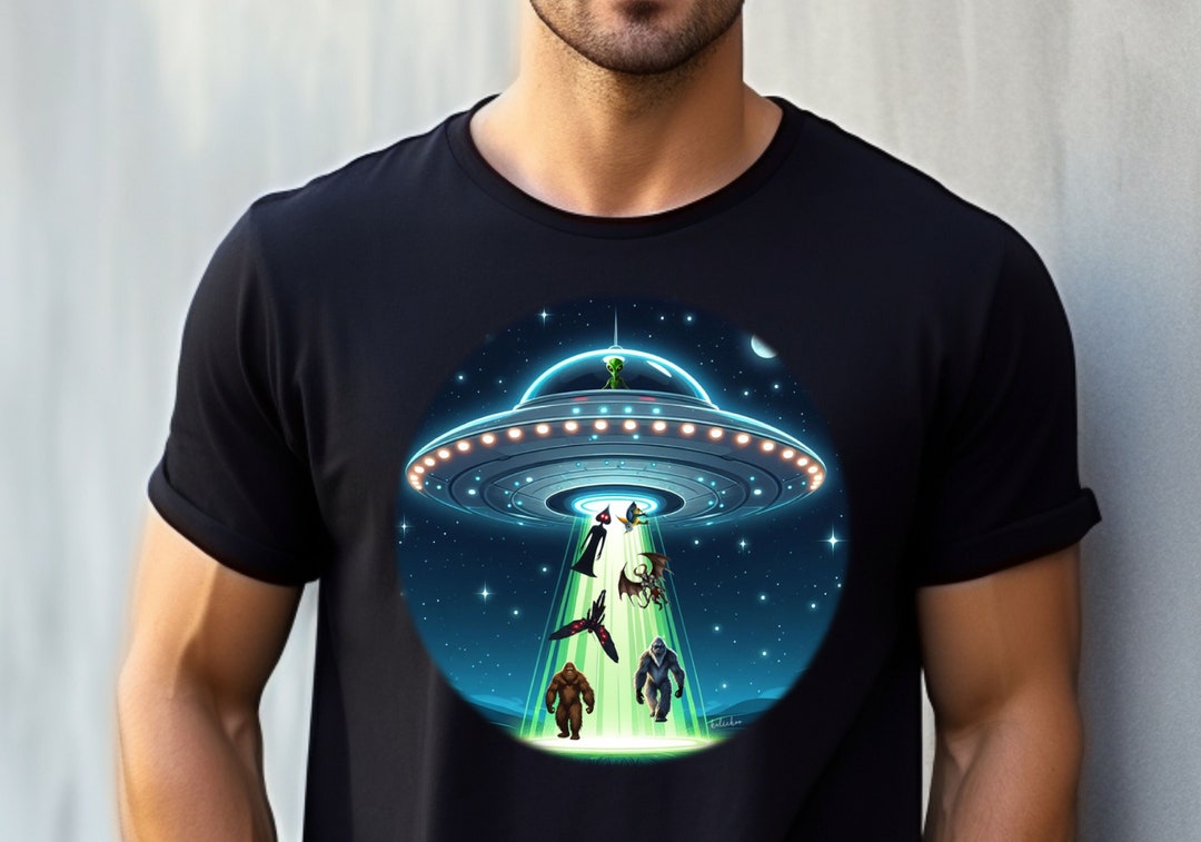 Cryptid UFO Abduction T-shirt, Alien, Bigfoot, Sasquatch, Yeti ...