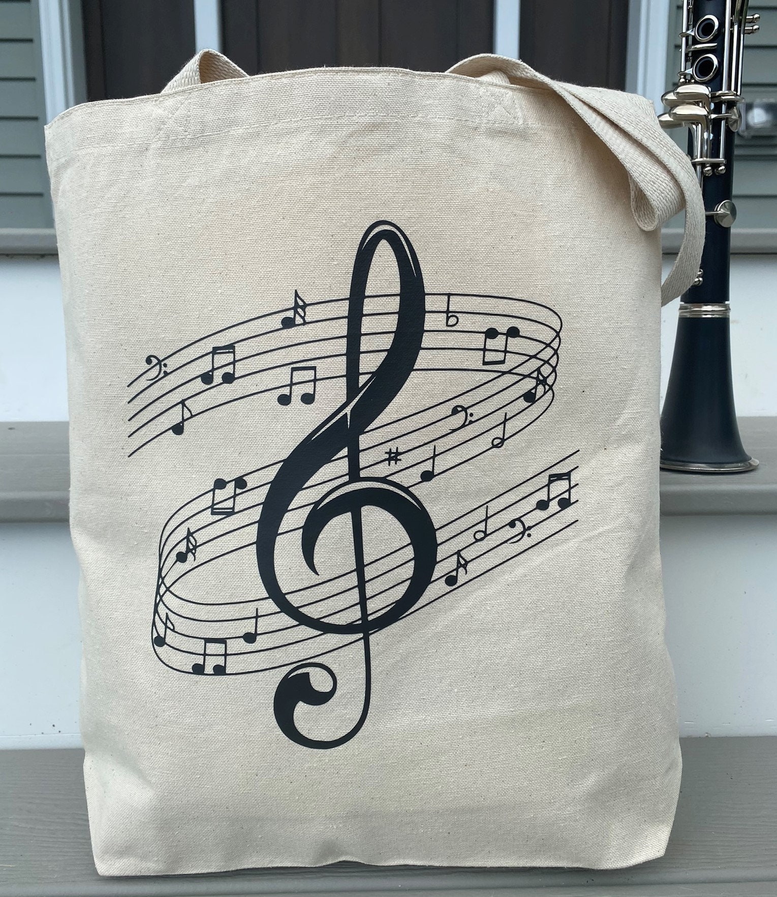 TREBLE CLEF Musical Notes Tote Bag Music Notes Tote Sheet - Etsy