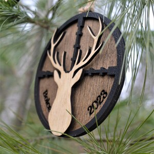 Personalized Hunting Christmas Ornament With Deer and Crosshairs ...