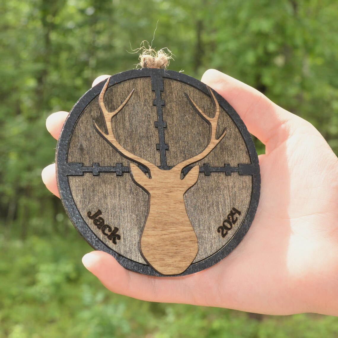 Personalized Hunting Christmas Ornament: Deer Crosshairs, Outdoorsman ...
