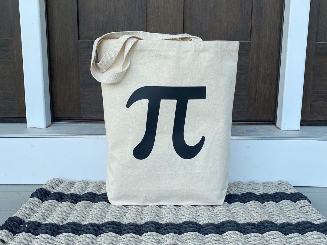 Pi Symbol Tote Bag ~ Math Gift, 3.14 Durable Natural Canvas Bag for ...