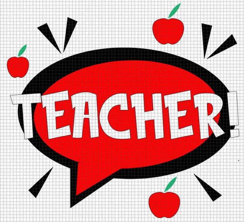 TEACHER Comic Book Clip Art Bundle Svg Png Jpg School Theme - Etsy