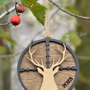 Personalized Hunting Christmas Ornament With Deer and Crosshairs ...