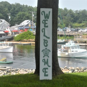 SEA TURTLE WELCOME Sign, 5 Foot Tall Beach House Welcome Sign, Porch ...