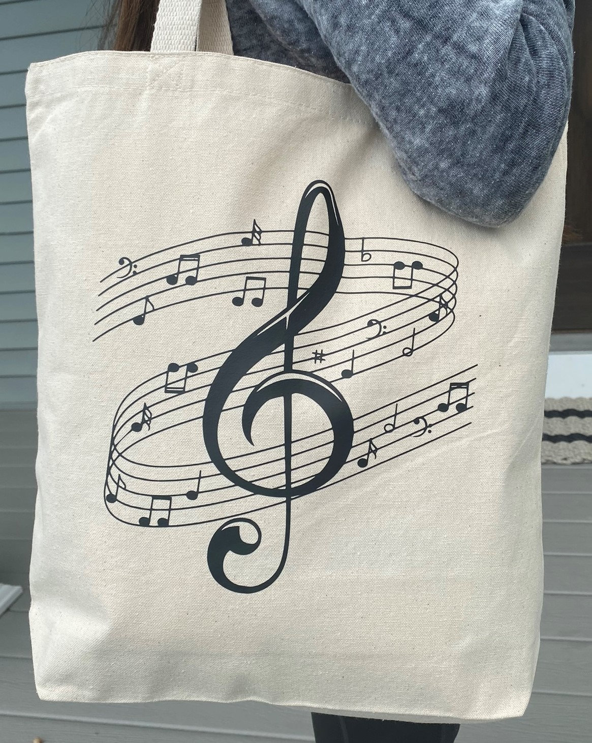 TREBLE CLEF Musical Notes Tote Bag Music Notes Tote Sheet - Etsy