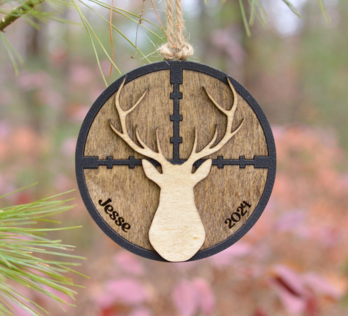Personalized Hunting Christmas Ornament: Deer Crosshairs, Outdoorsman ...