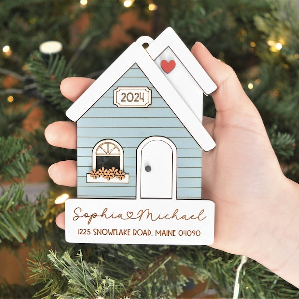 Wood Personalized Ornaments New Home - Etsy