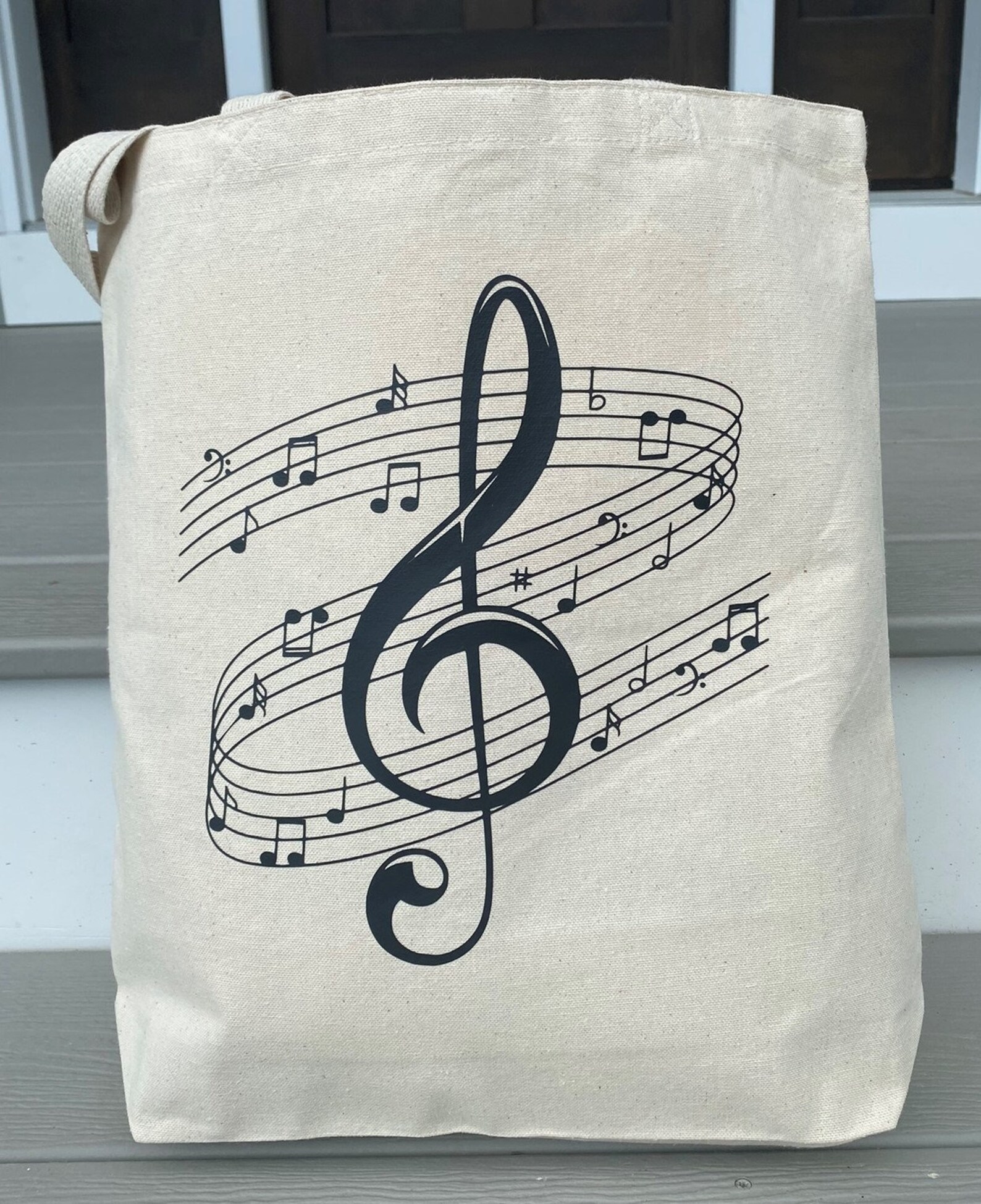 TREBLE CLEF Musical Notes Tote Bag Music Notes Tote Sheet - Etsy