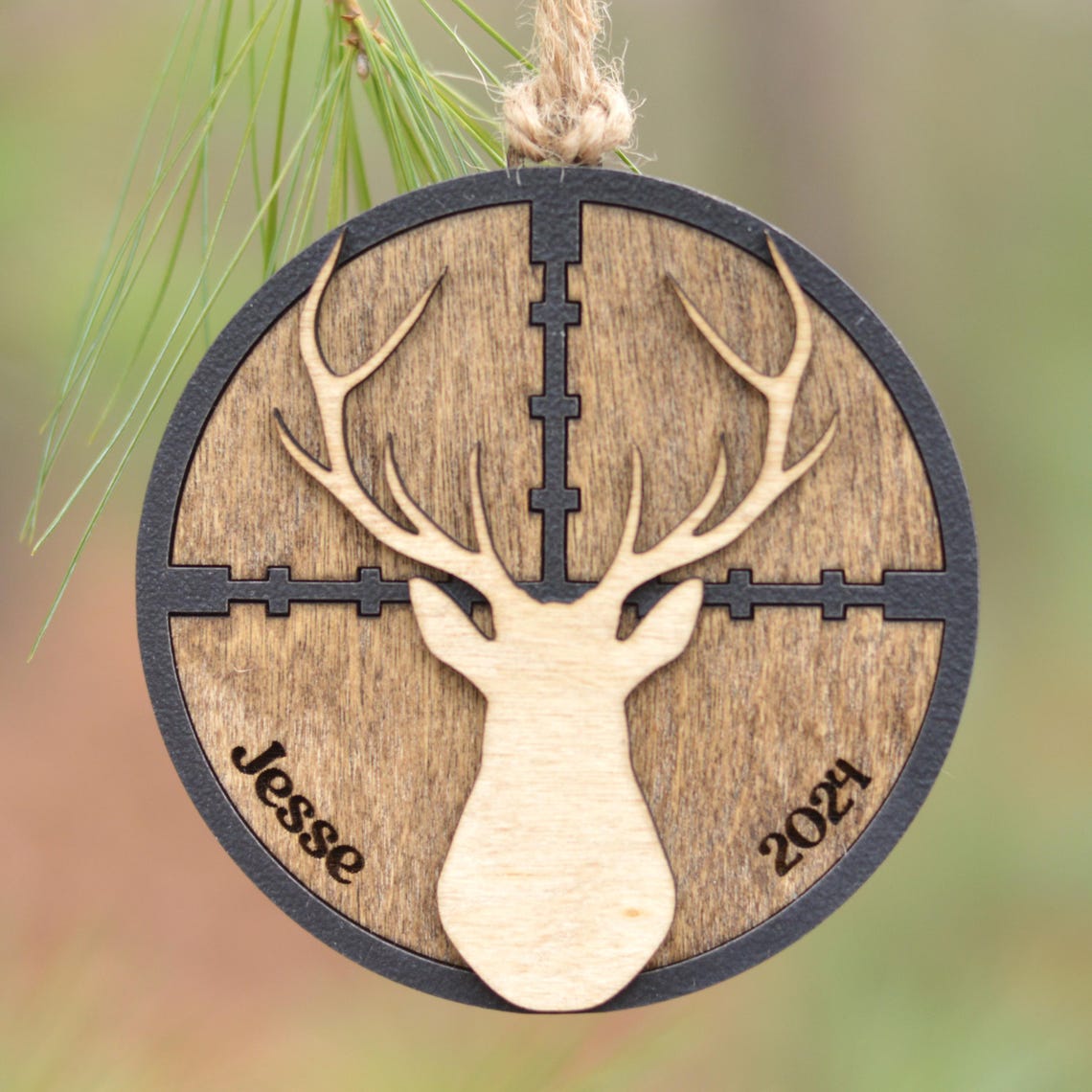 Personalized Hunting Christmas Ornament: Deer Crosshairs, Outdoorsman ...