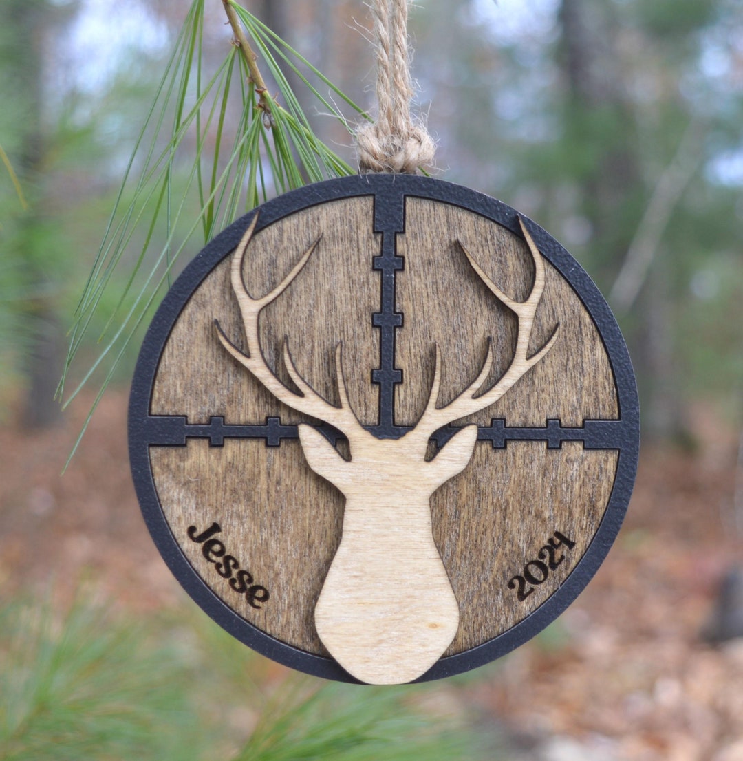 Personalized Hunting Christmas Ornament: Deer Crosshairs, Outdoorsman ...