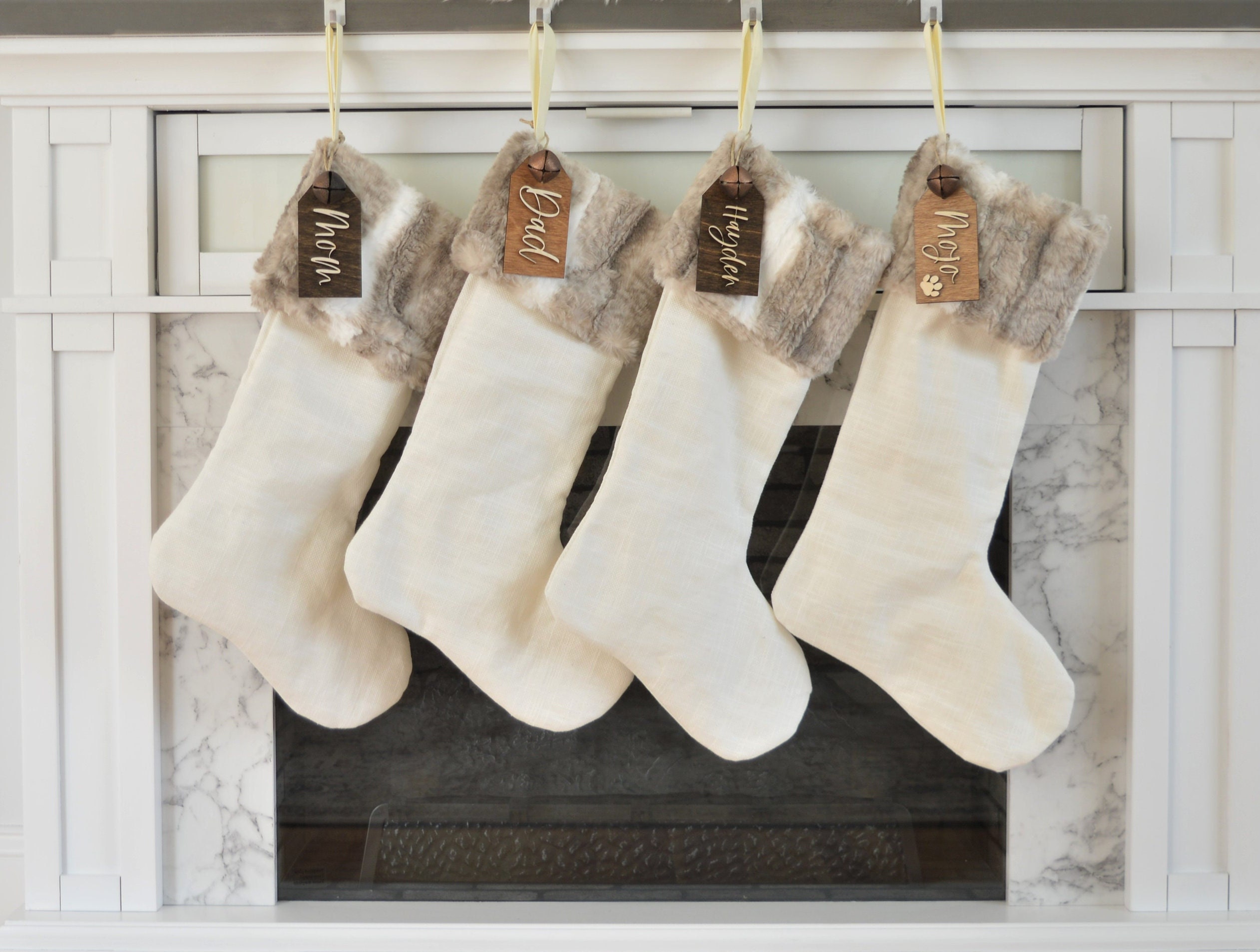 Personalized WHITE WOLF Christmas Stocking Handmade 18 - Etsy