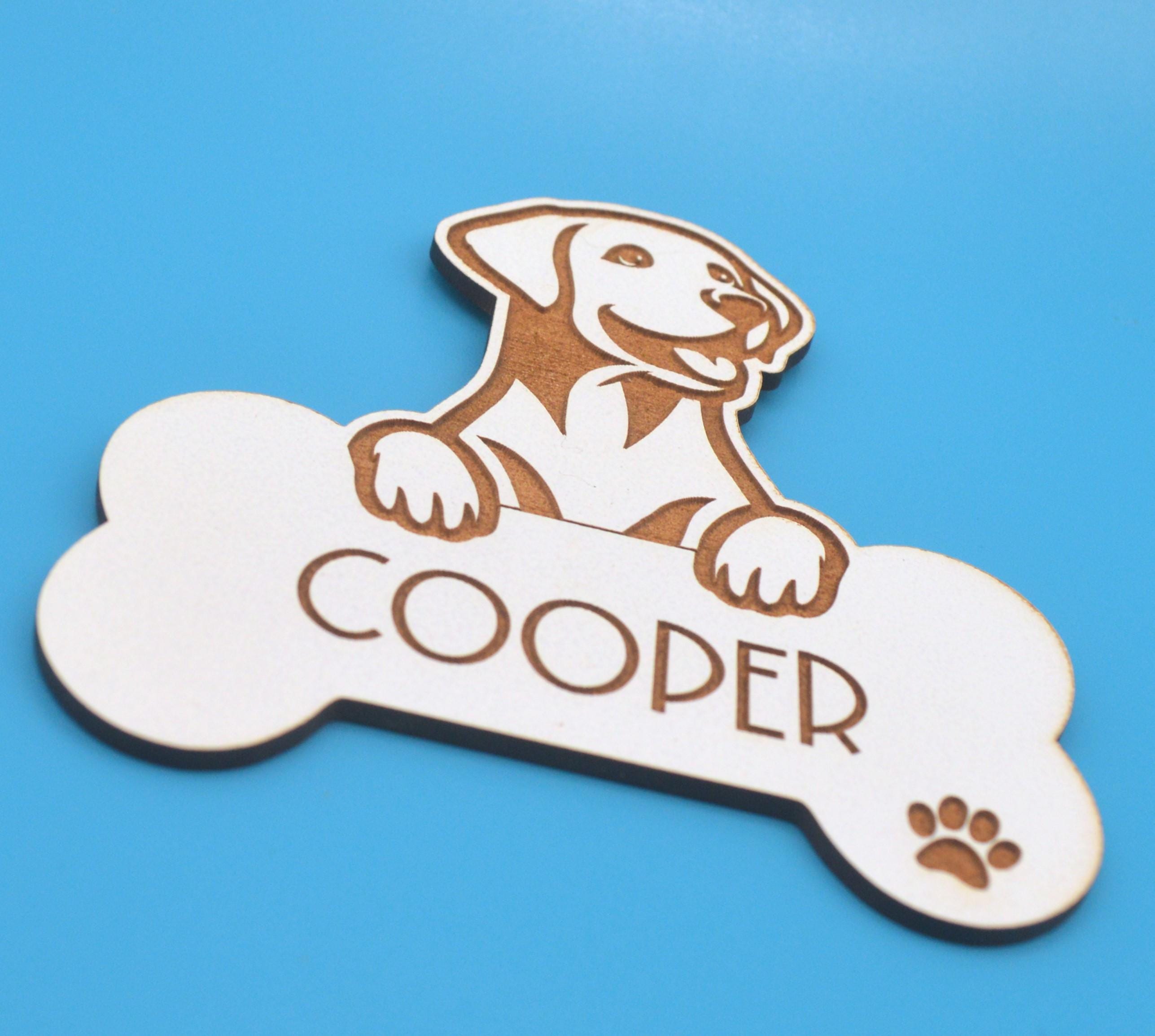 Personalized Dog Fridge Magnet: Laser Engraved Bone, 150+ Breeds - Etsy