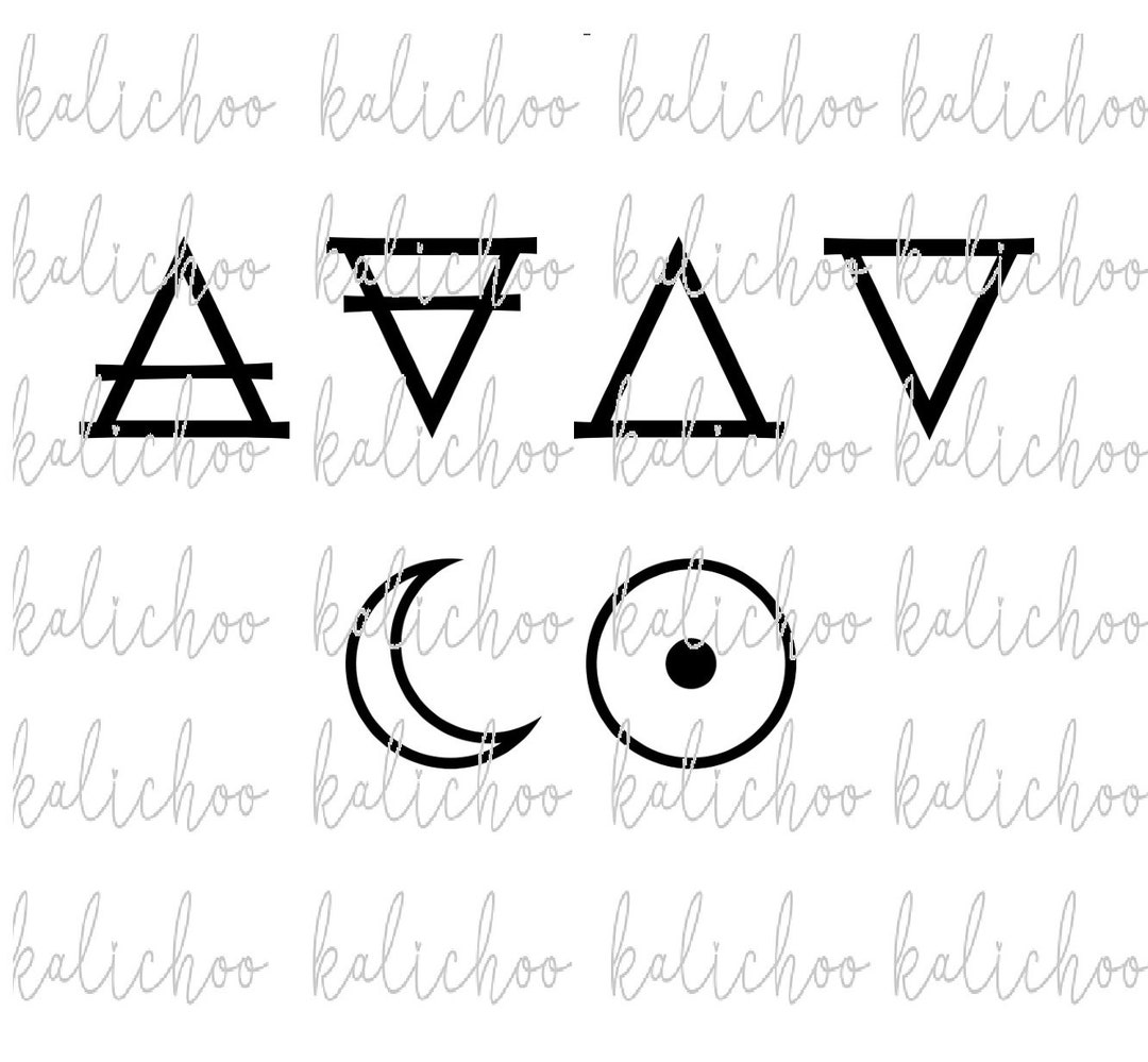 Alchemy Elements Bundle SVG PNG JPG Ai Alchemist Symbols Air Earth Fire ...
