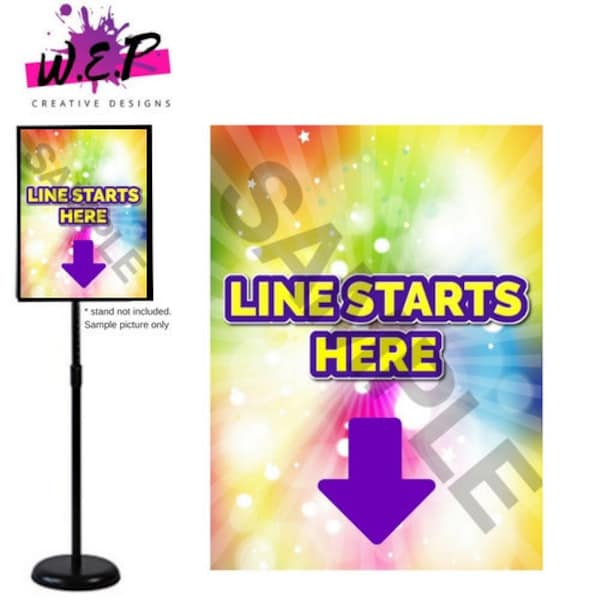 Line Starts Here Sign - Etsy