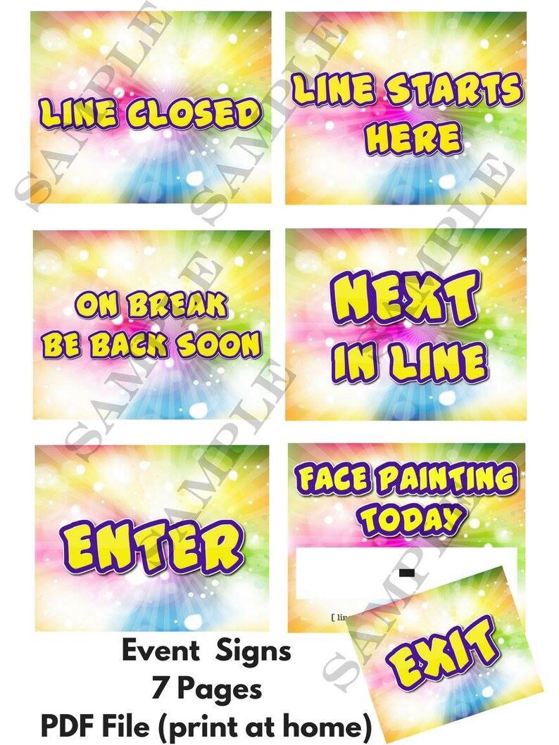 Basic Event Signs Bundle digital File | Etsy