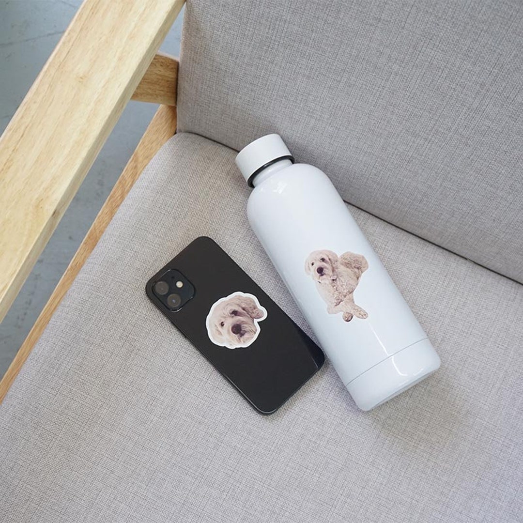 Custom Dog Sticker - Personalised Dog Face or Full Body Bottle Stickers ...