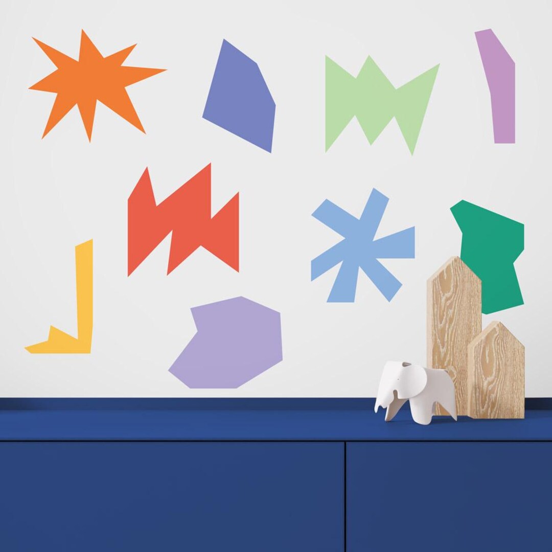 Retro Abstract Shapes Wall Decals, Kids Room Decor - Etsy