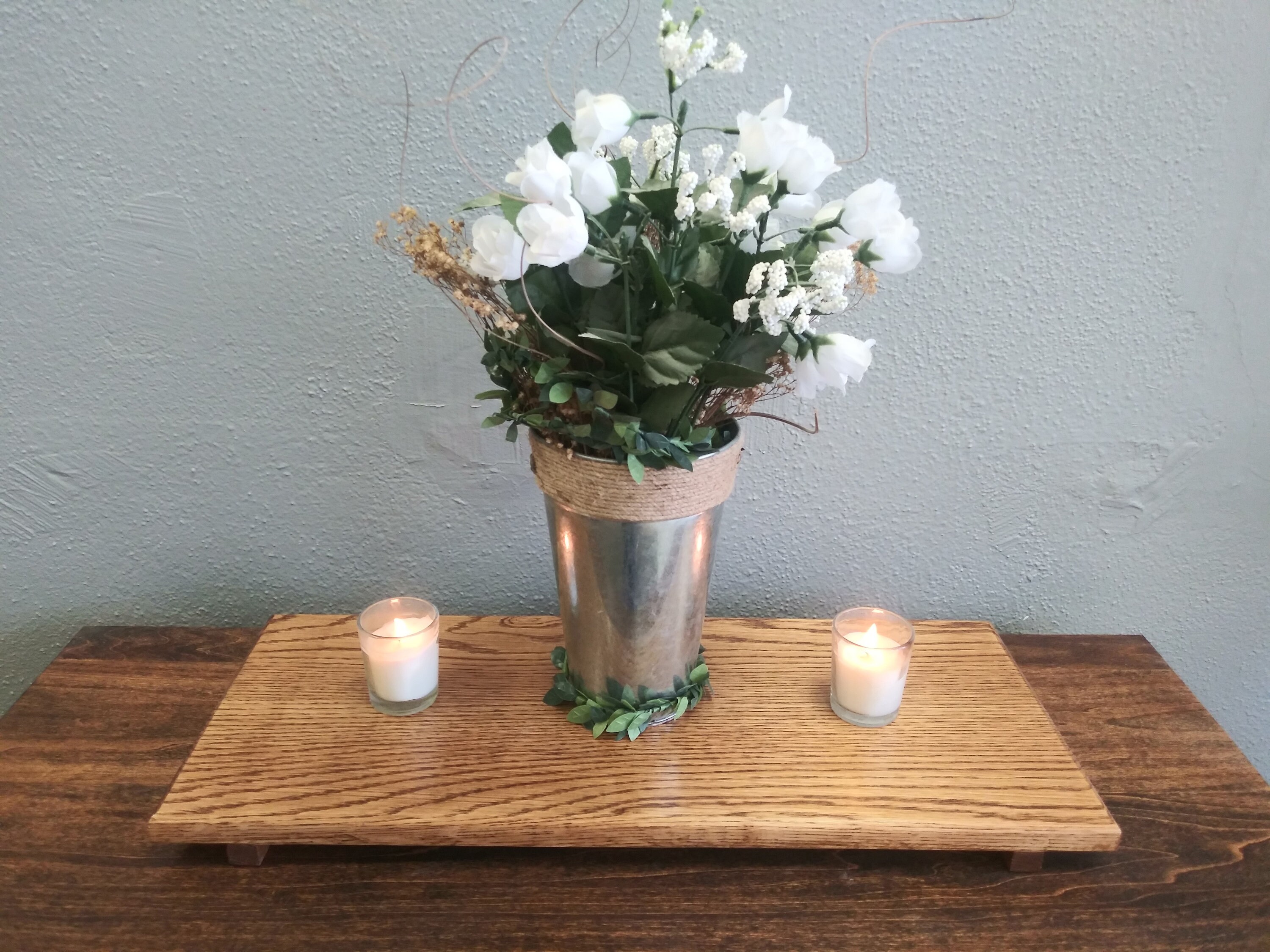 Oak Wood Platform, Wood Riser, Farm Style Table Center Piece Platform ...