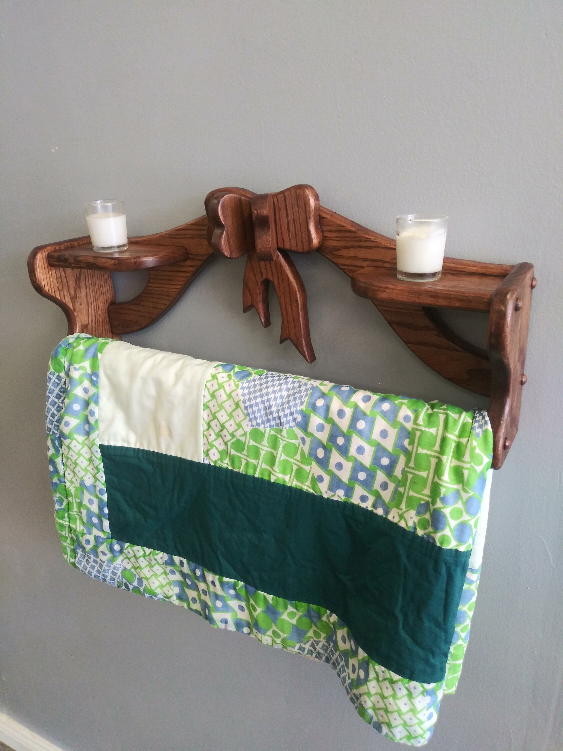 Oak Quilt Rack. Blanket Rack. Towel Rack. Quilt Rack With Shelves. Oak ...