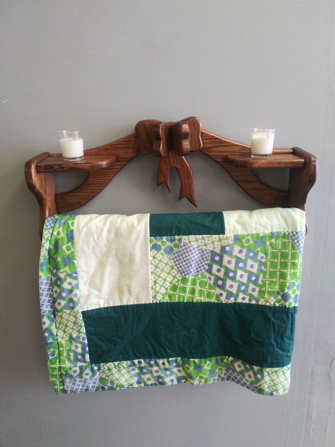 Oak Quilt Rack. Blanket Rack. Towel Rack. Quilt Rack With Shelves. Oak ...