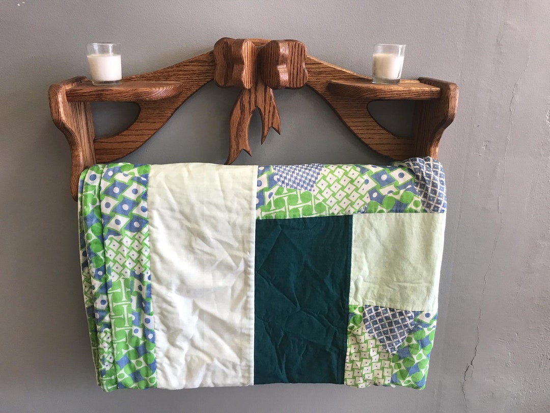 Oak Quilt Rack. Blanket Rack. Towel Rack. Quilt Rack With Shelves. Oak ...