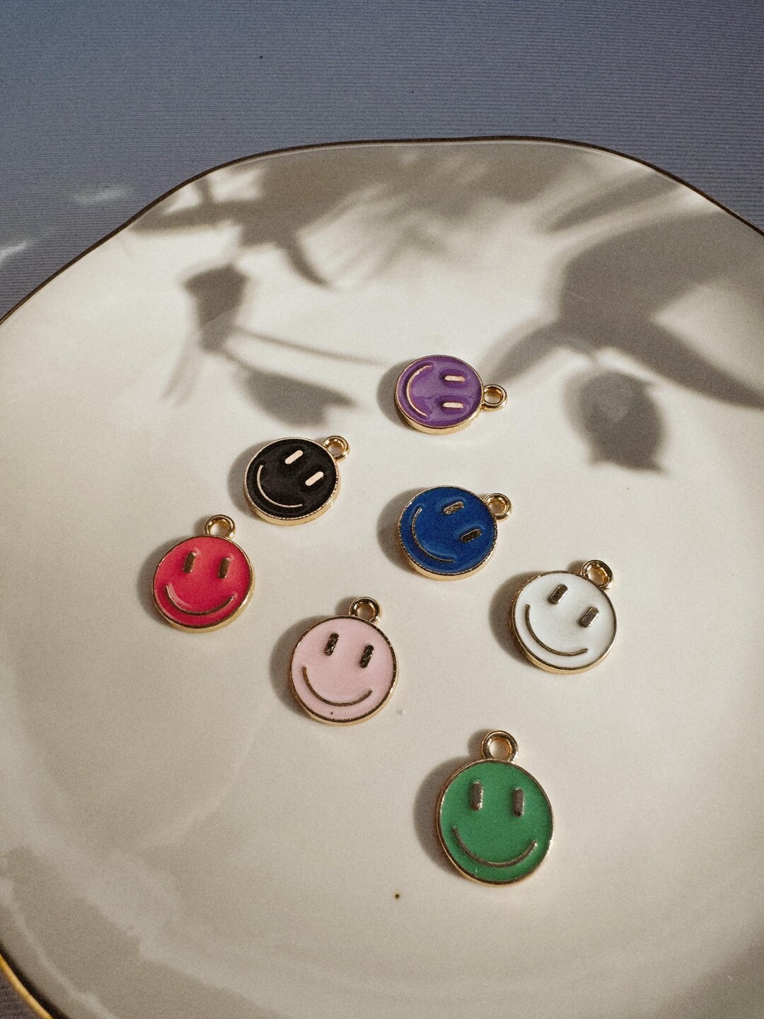 Smiley Face Charm - Etsy