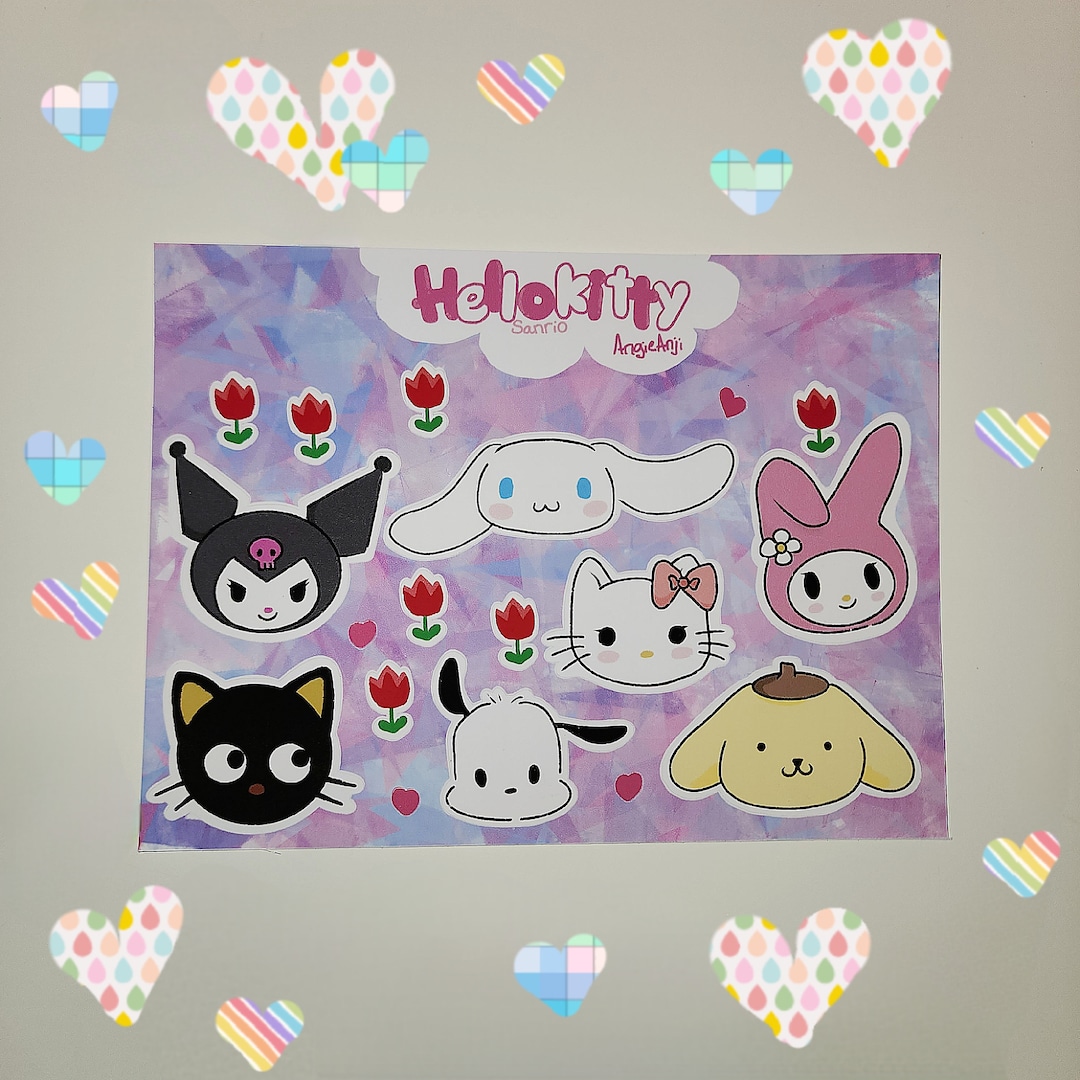 Sanrio Hello Kitty Sticker Sheet - Etsy