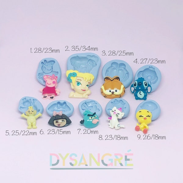 Cartoon Character Silicone Molds - Etsy