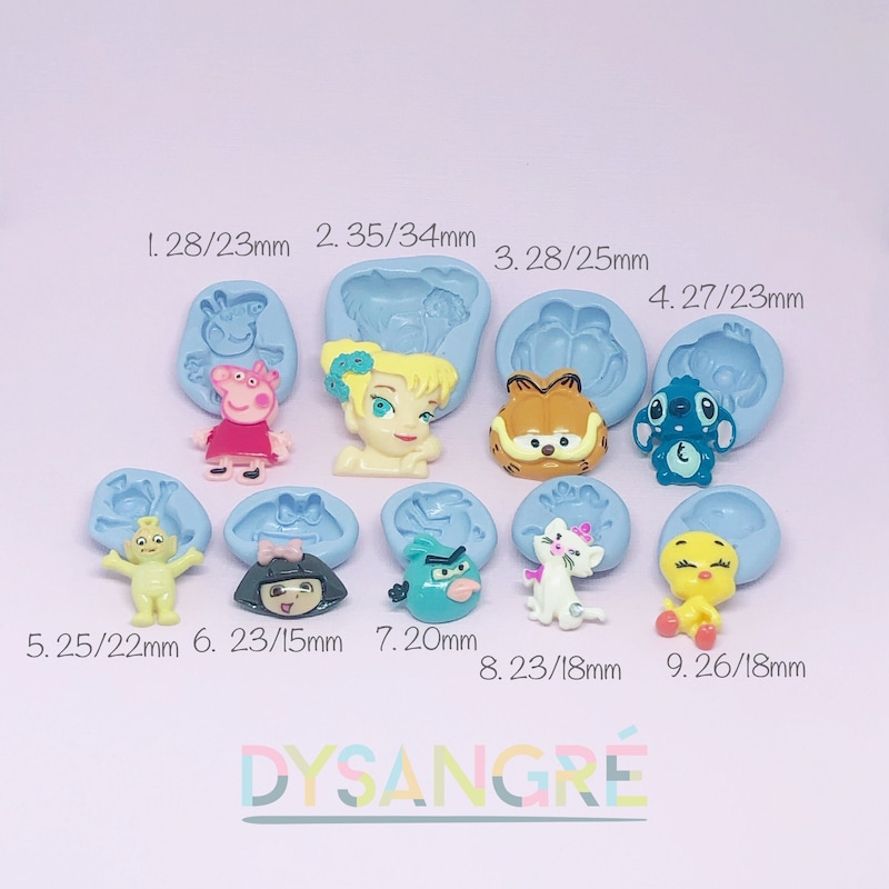 Cartoon Character Silicone Molds - Etsy