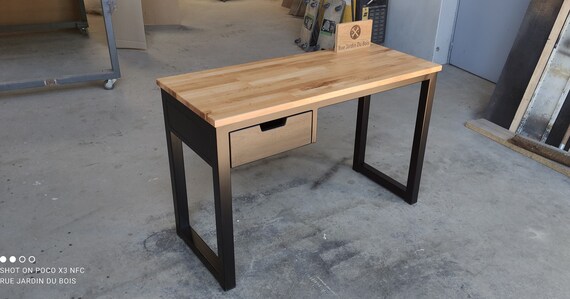 Light wood and metal desk store