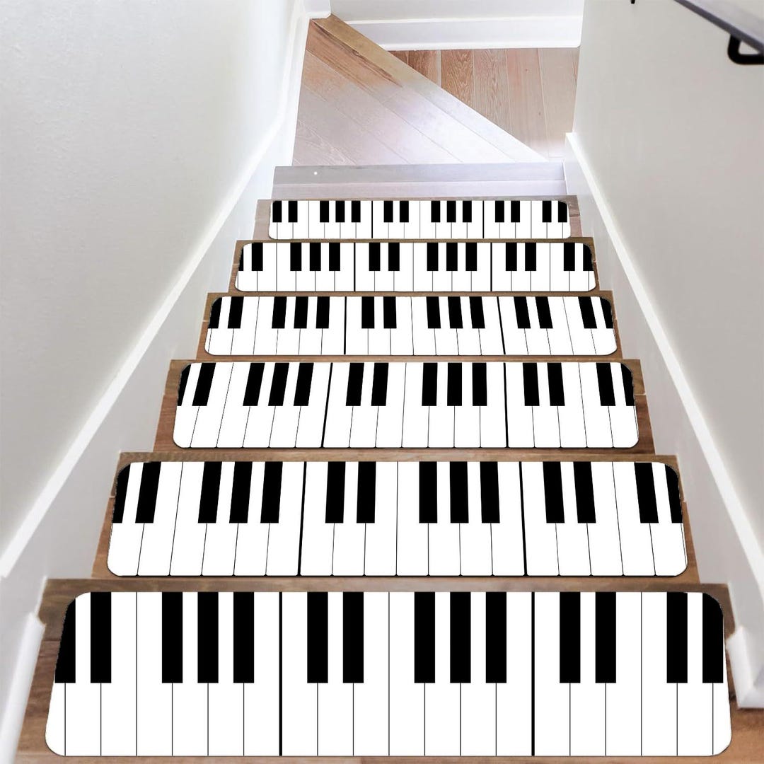 Piano Keys Stair Treads, Non-slip Stair Rugs, Sound Dampening - Etsy