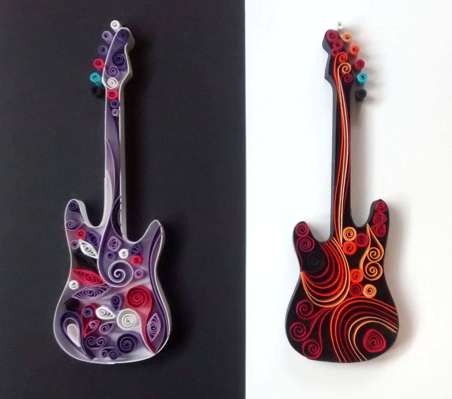 Music Lovers. Quilled Paper Art Guitars. Special and Original ...