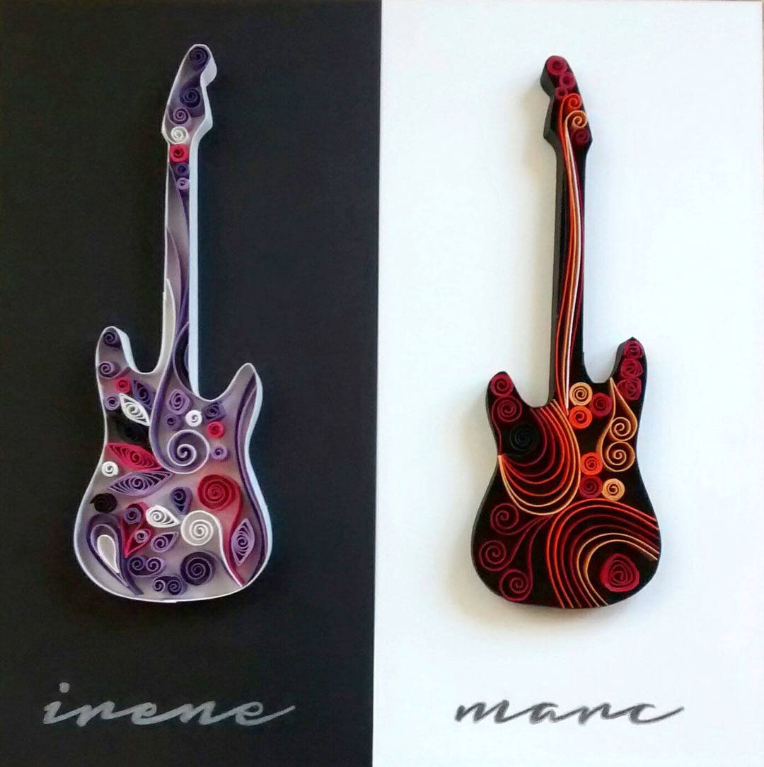 Music Lovers. Quilled Paper Art Guitars. Special and Original ...