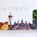 Barcelona Lovers. Quilled Paper Art Barcelona Skyline With Deep White ...