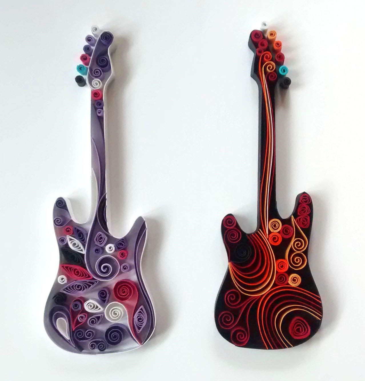Music Lovers. Quilled Paper Art Guitars. Special and Original ...