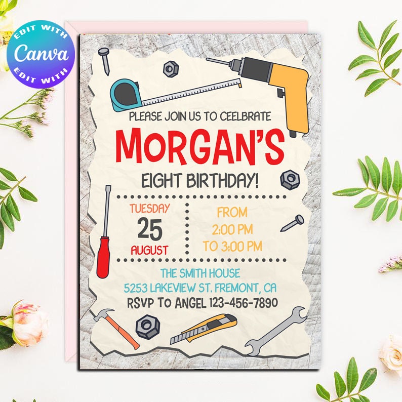 Editable Invitation Handyman Invites Handyman Invitation - Etsy