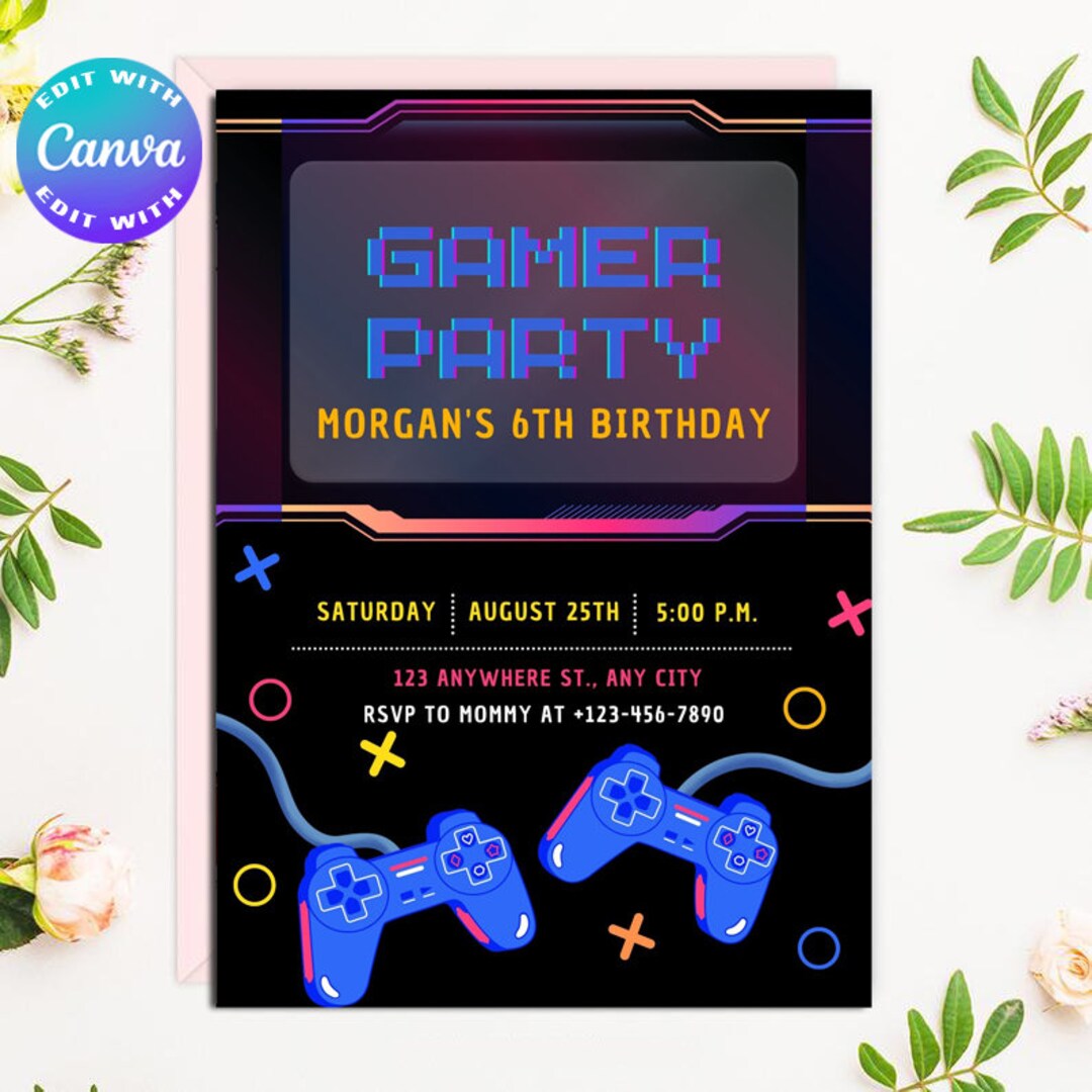 Game Birthday Party Invitation Game Invitation Game on - Etsy