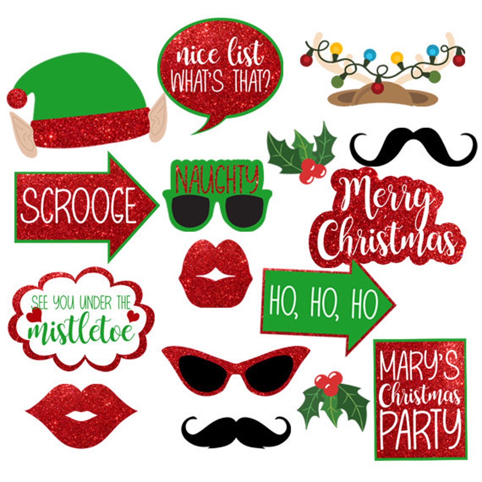 Christmas Photo Booth Props, Christmas Photo Props, Christmas Props ...