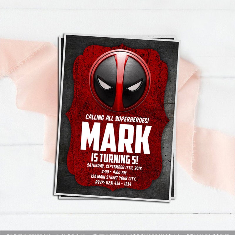 Deadpool Party Supplies - Etsy