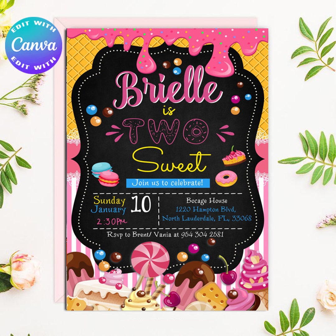 Editable Invitation, Sweet Celebration Invitation, Sweet Celebration ...