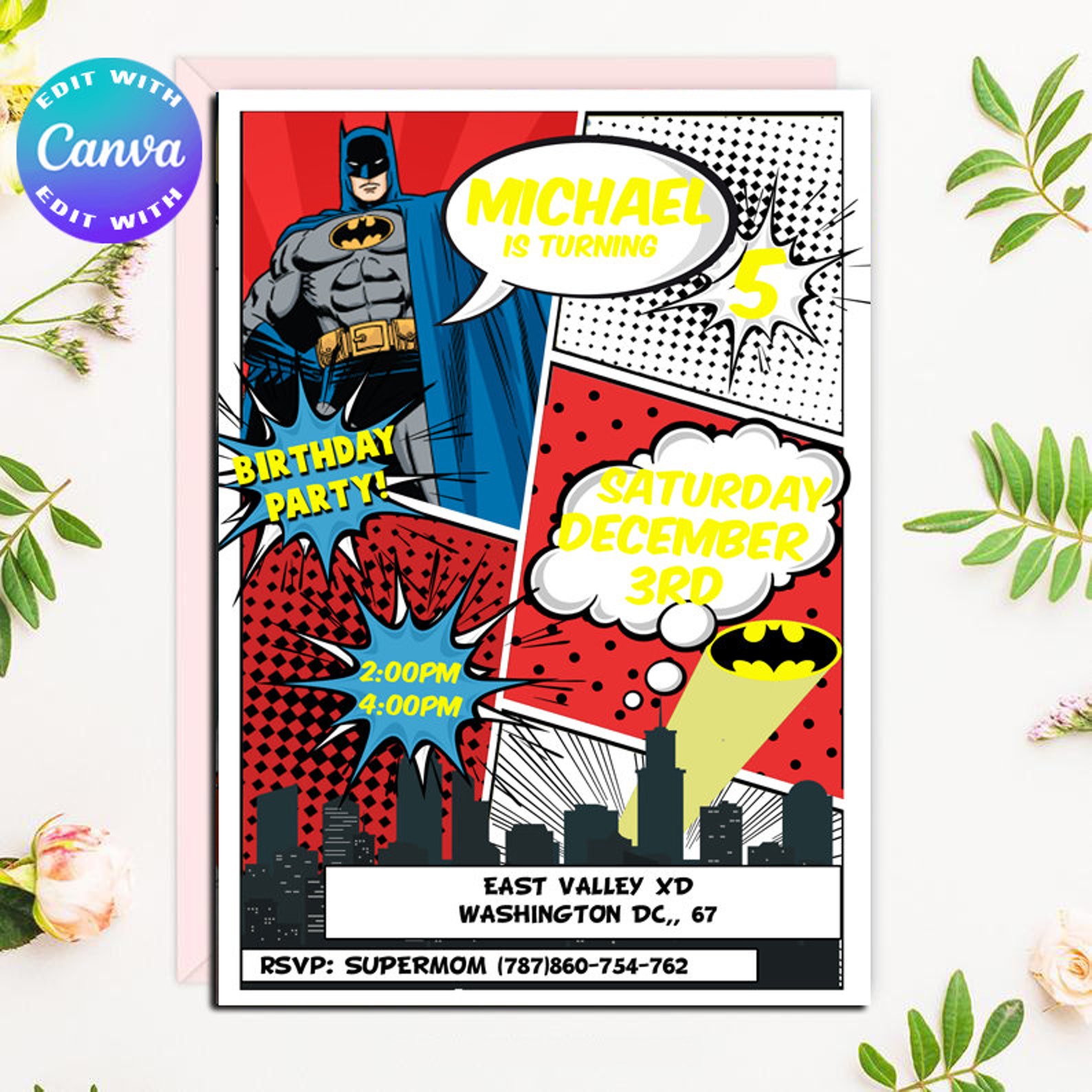 Editable Invitation Comic Invitation Comic Party Comic - Etsy