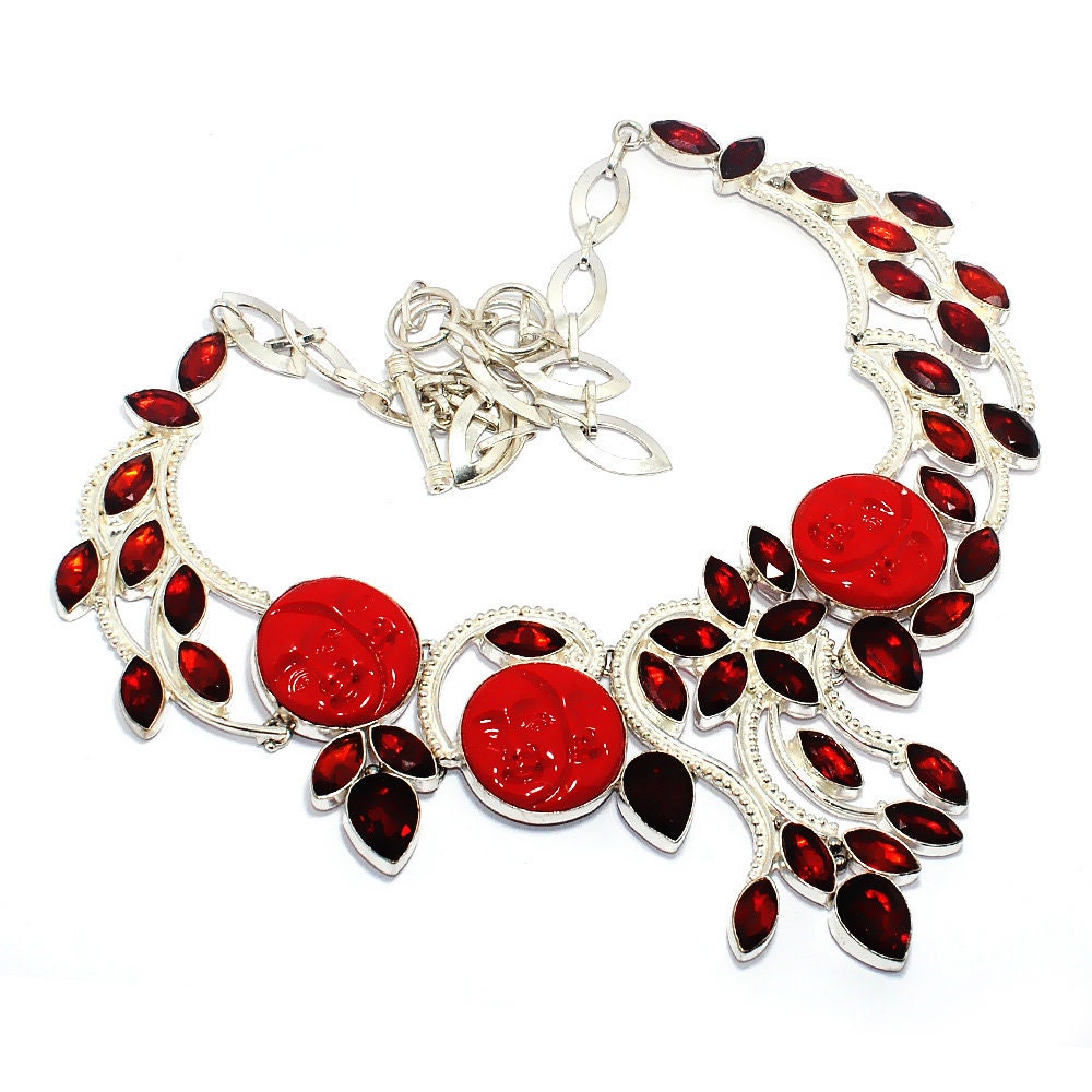 Gorgeous Red Cameo Face & Garnet Quartz Silver Overlay | Etsy