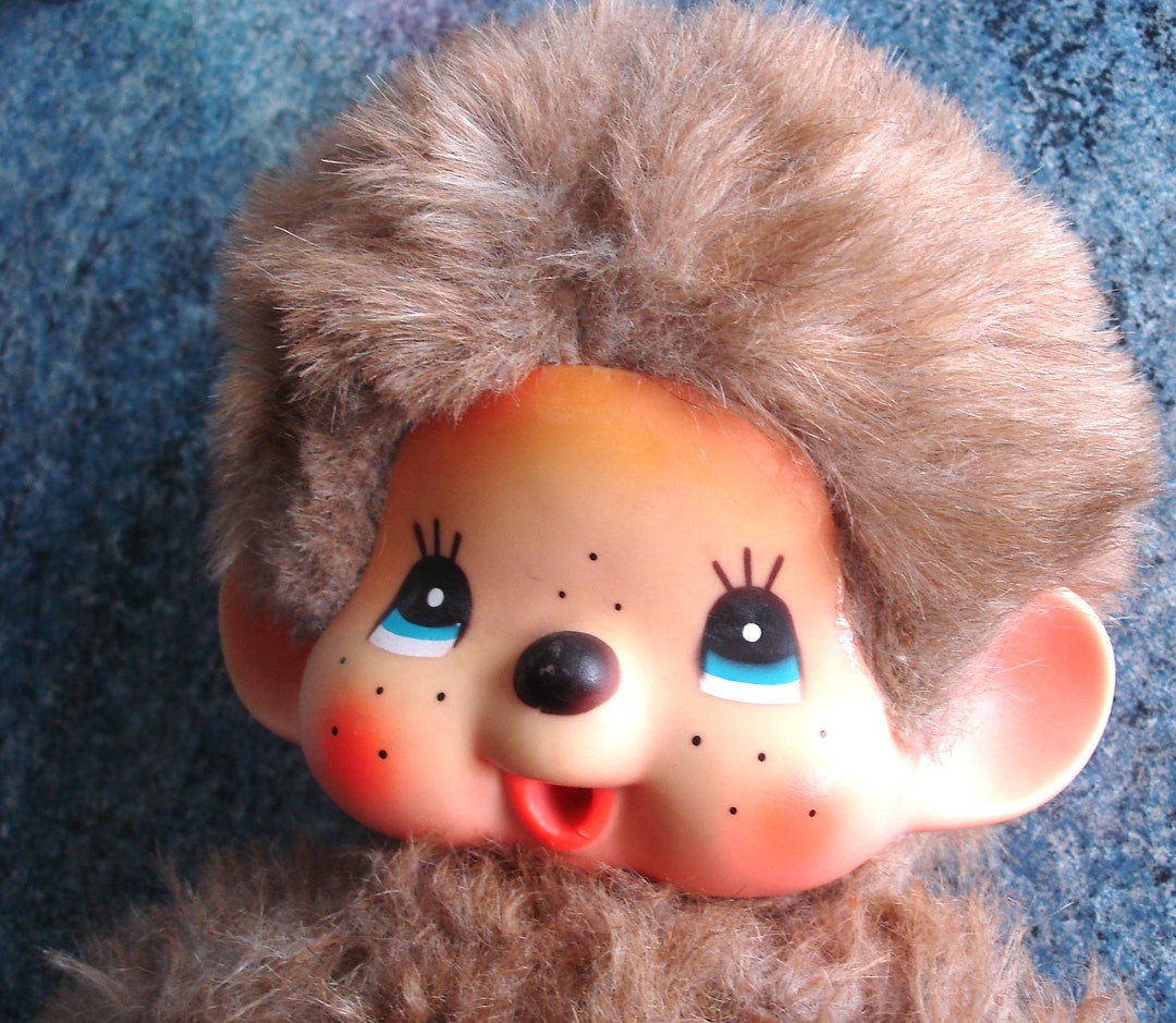 Large Vintage KIKI Plush Toy in Beige Color With Blue Eyes in Very Good ...