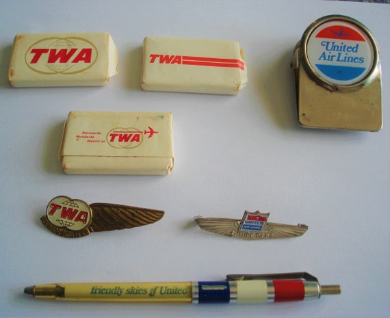 Soap Pen Pins TWA and UNITED AIRLINES Magnet Pinch | Etsy