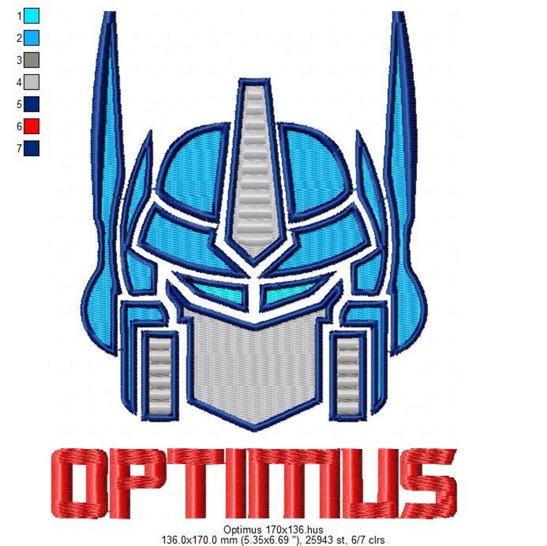Optimus Prime machine embroidery design. Transformers | Etsy