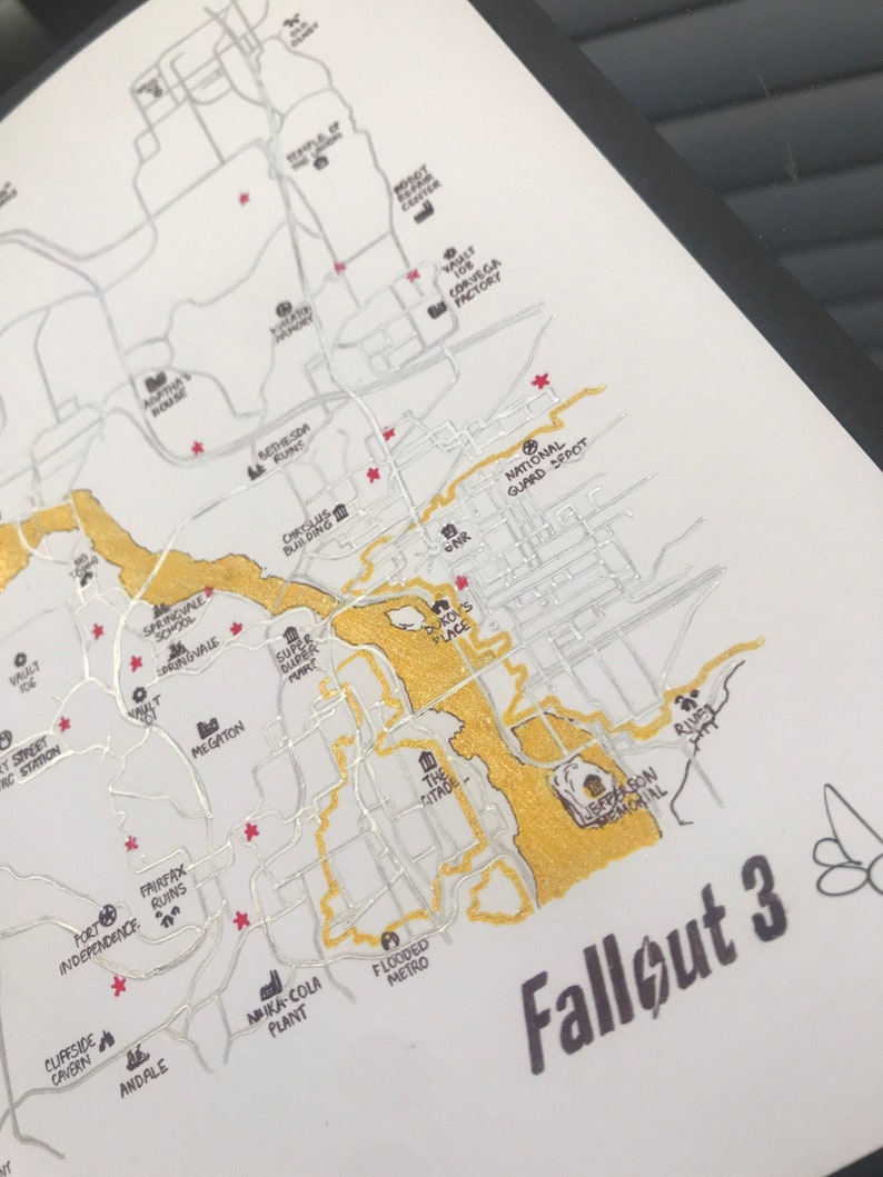 Fallout 3 Capital Wasteland Map Print - Etsy Canada