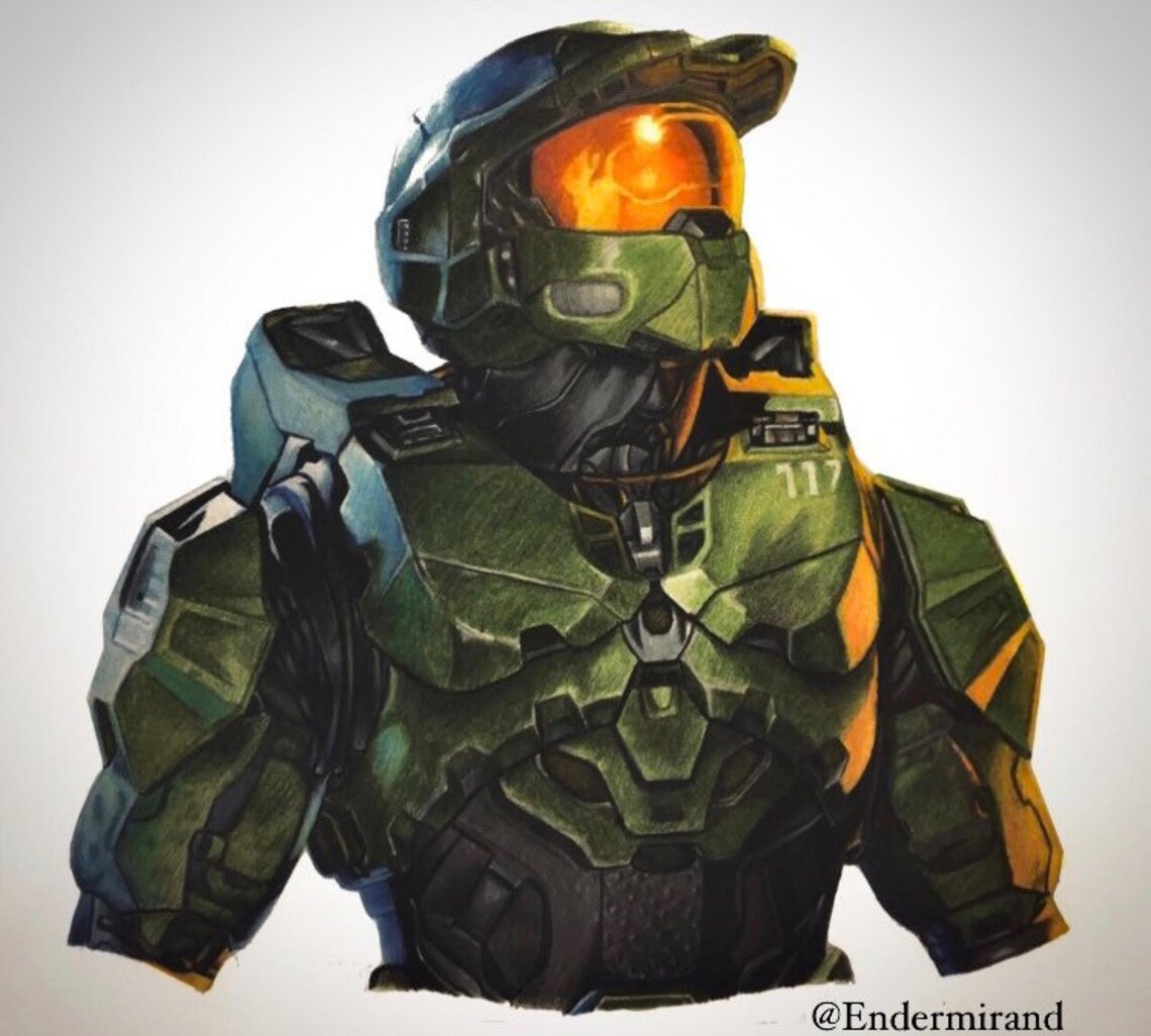 Halo Master Chief Color Portrait - Etsy UK