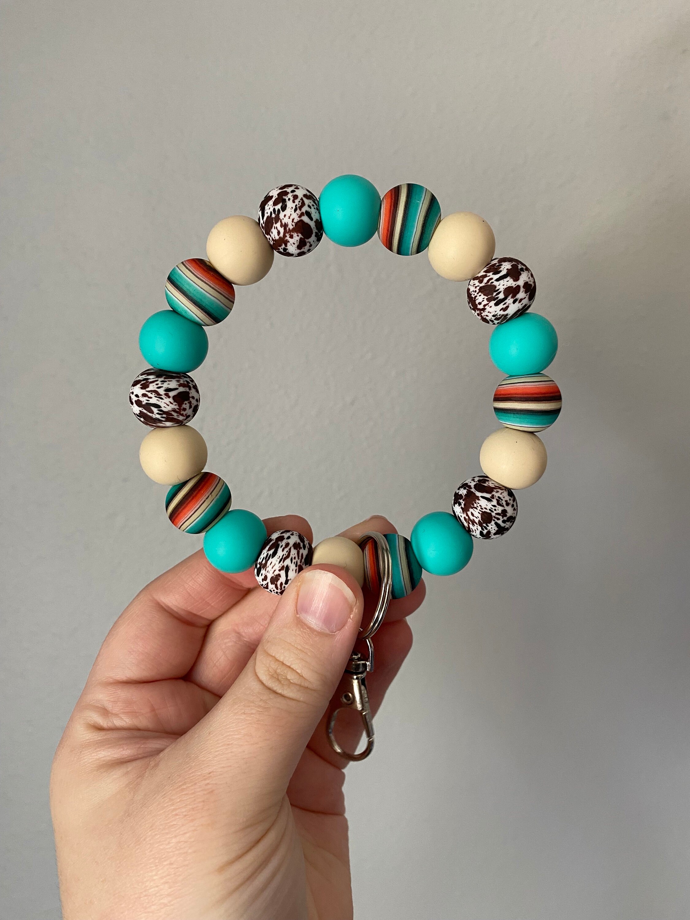 READY TO SHIP // Silicone Wristlet, Beaded Wristlet, Silicone Bead ...