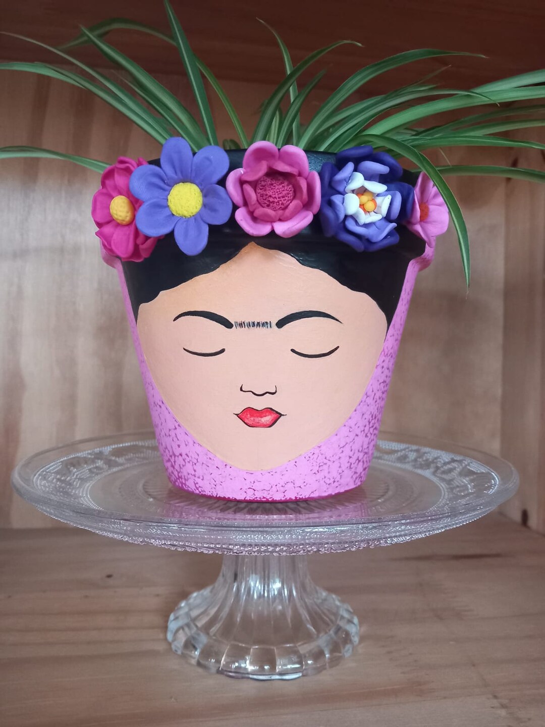 Frida Kahlo Plant Pot 3d Polymer Flowers Statement Piece Pot - Etsy